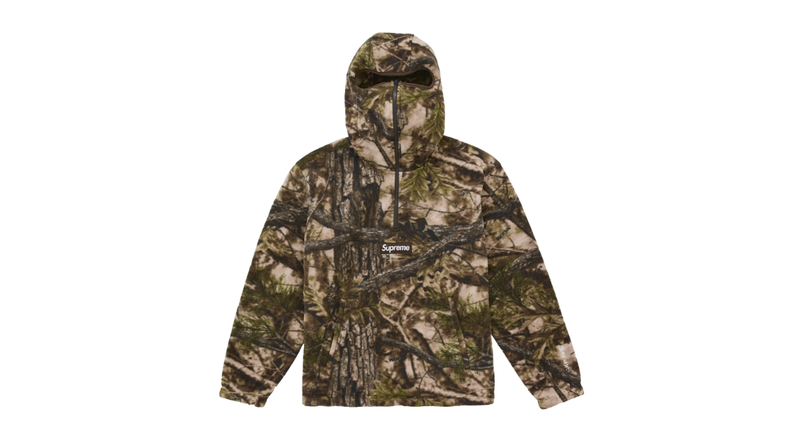 Supreme Polartec Face Mask Half Zip Hooded Sweatshirt Realtree AP Camo ...